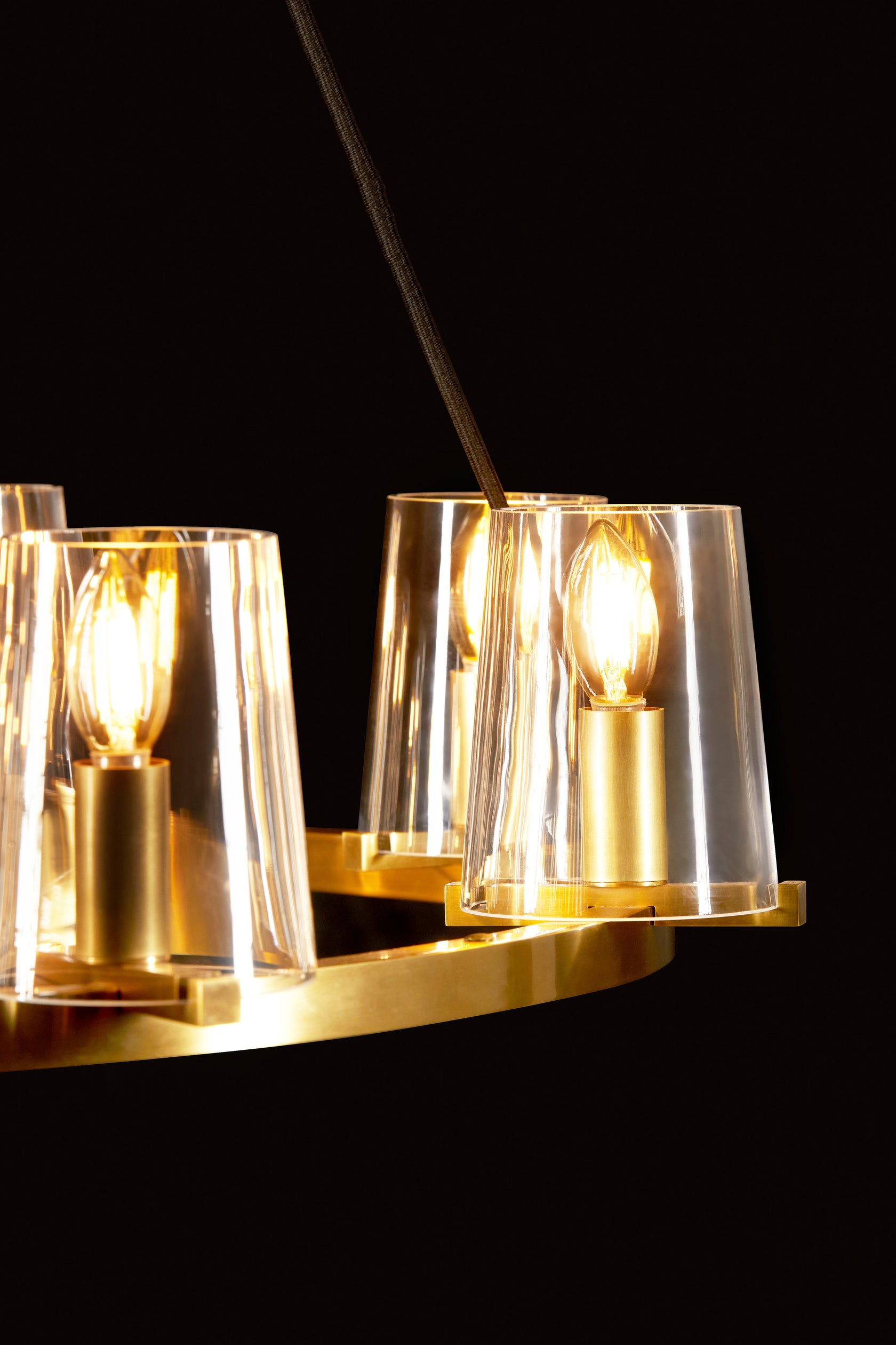 Mackenzie Round Glass Shade Chandelier – Vault Light