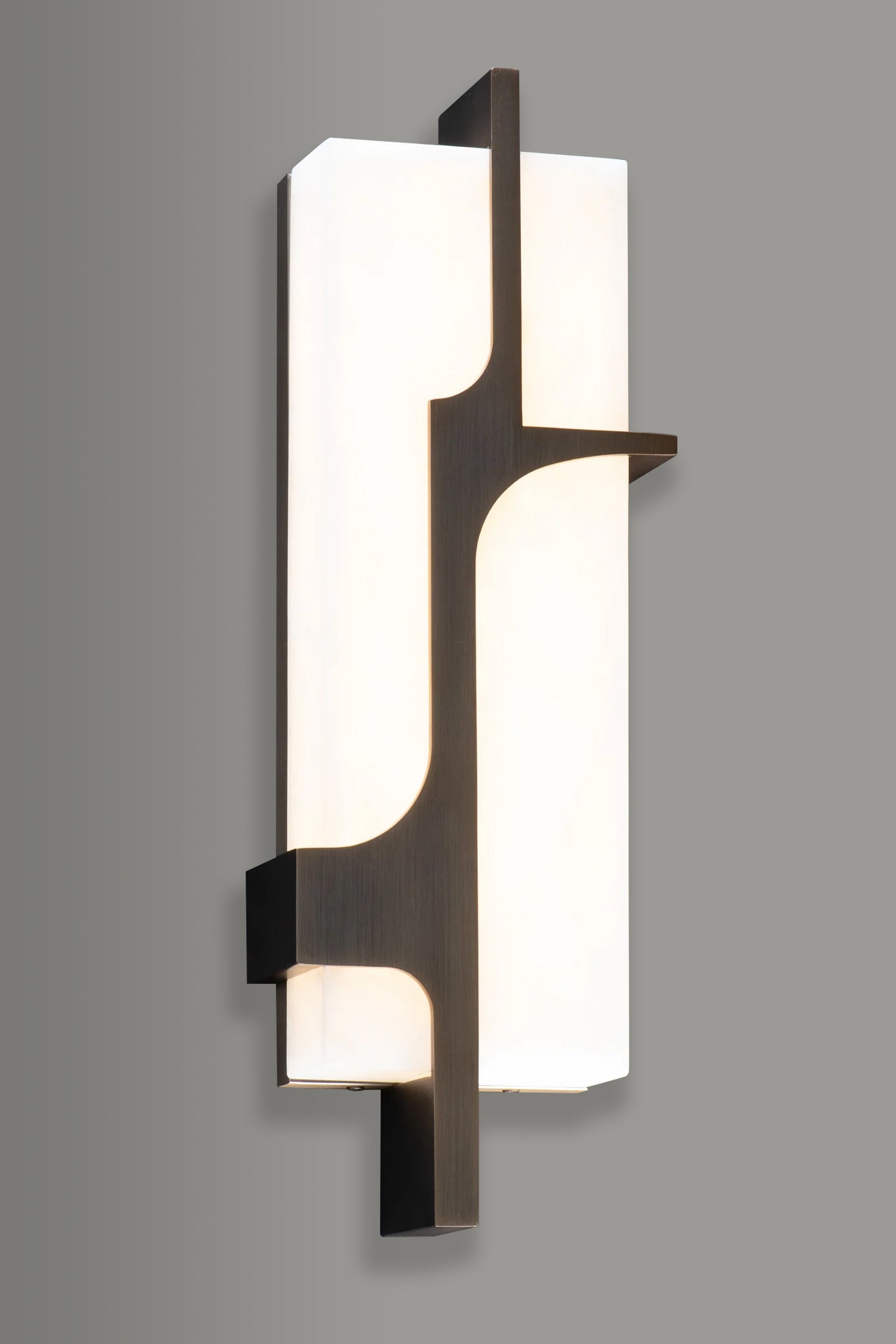 Zeta Alabaster Wall Sconce with Brushed Bronze Finish – Vault Light