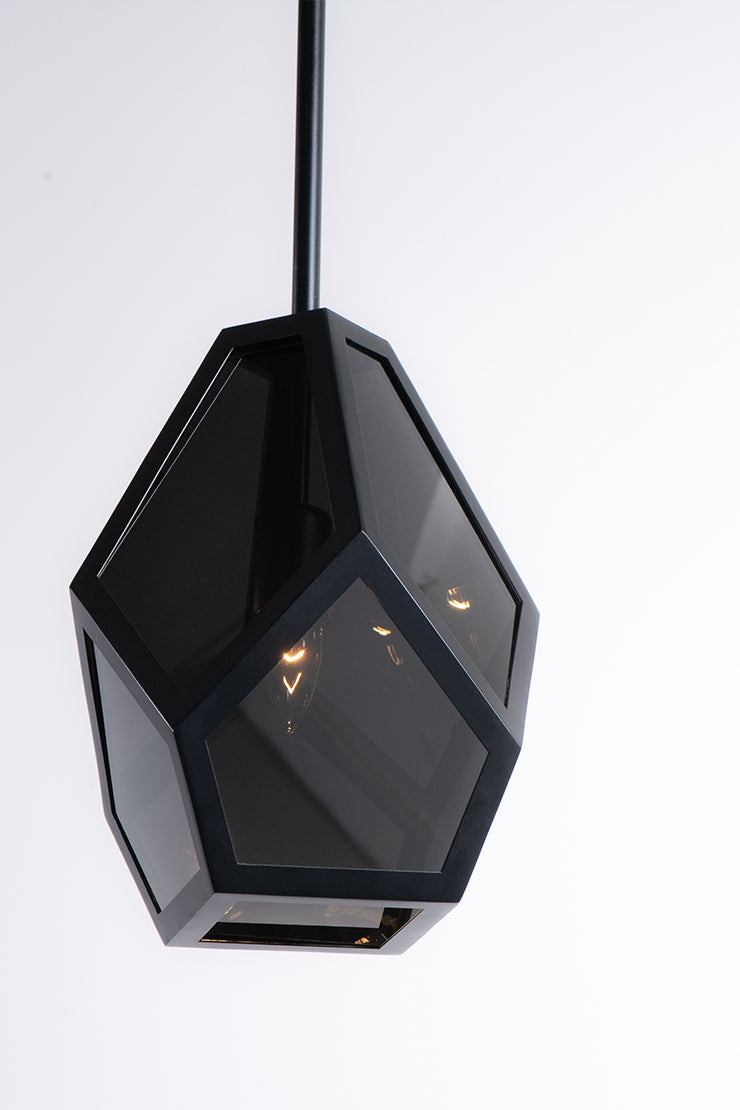 Drake Geometric Matte Black Pendant | Modern Black Pendant – Vault Light