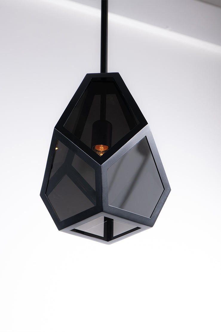 Drake Geometric Matte Black Pendant | Modern Black Pendant – Vault Light